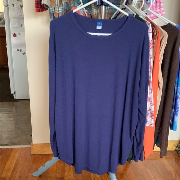 Old Navy | Tops | Old Navy Women Blue Ribbed Long Dropped Sleeve Tunic ...